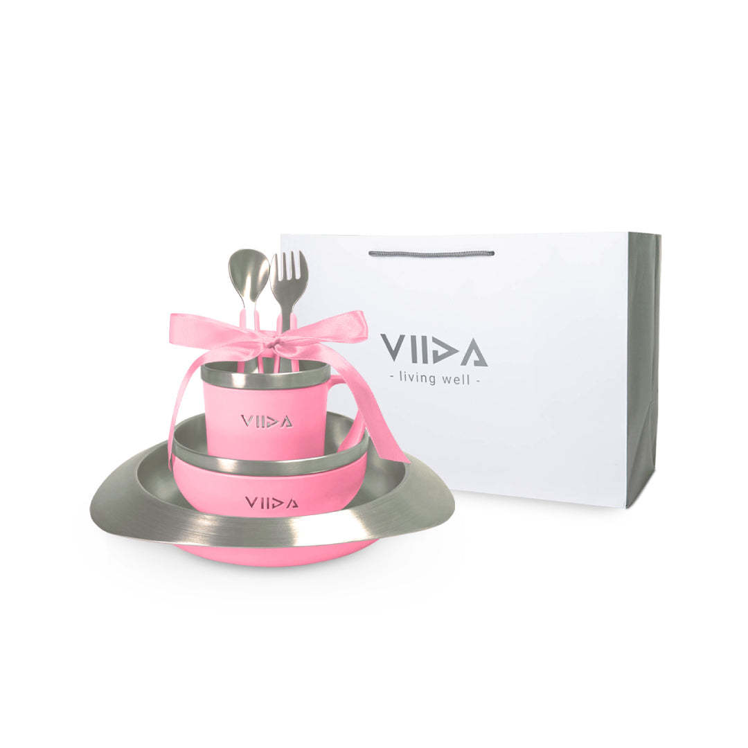 VIIDA｜【寶貝的第一組餐具】首選超完備souffle 抗菌餐具 5件組
